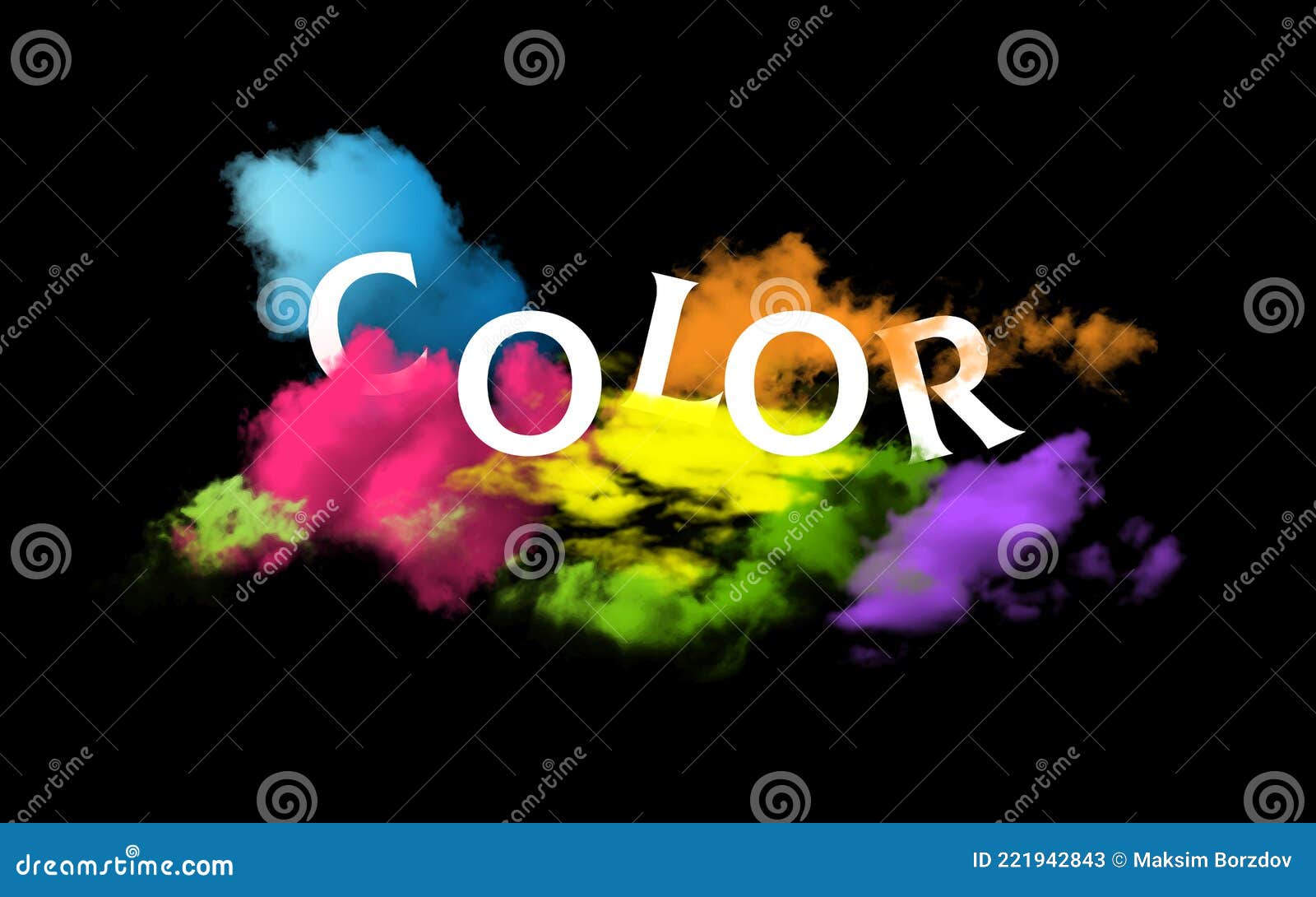 Realistic Bright Multicolor Banner in the Form of Multicolored Textured ...