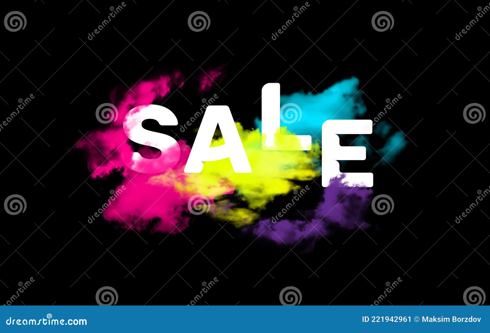 Realistic Bright Multicolor Banner in the Form of Multicolored Textured ...
