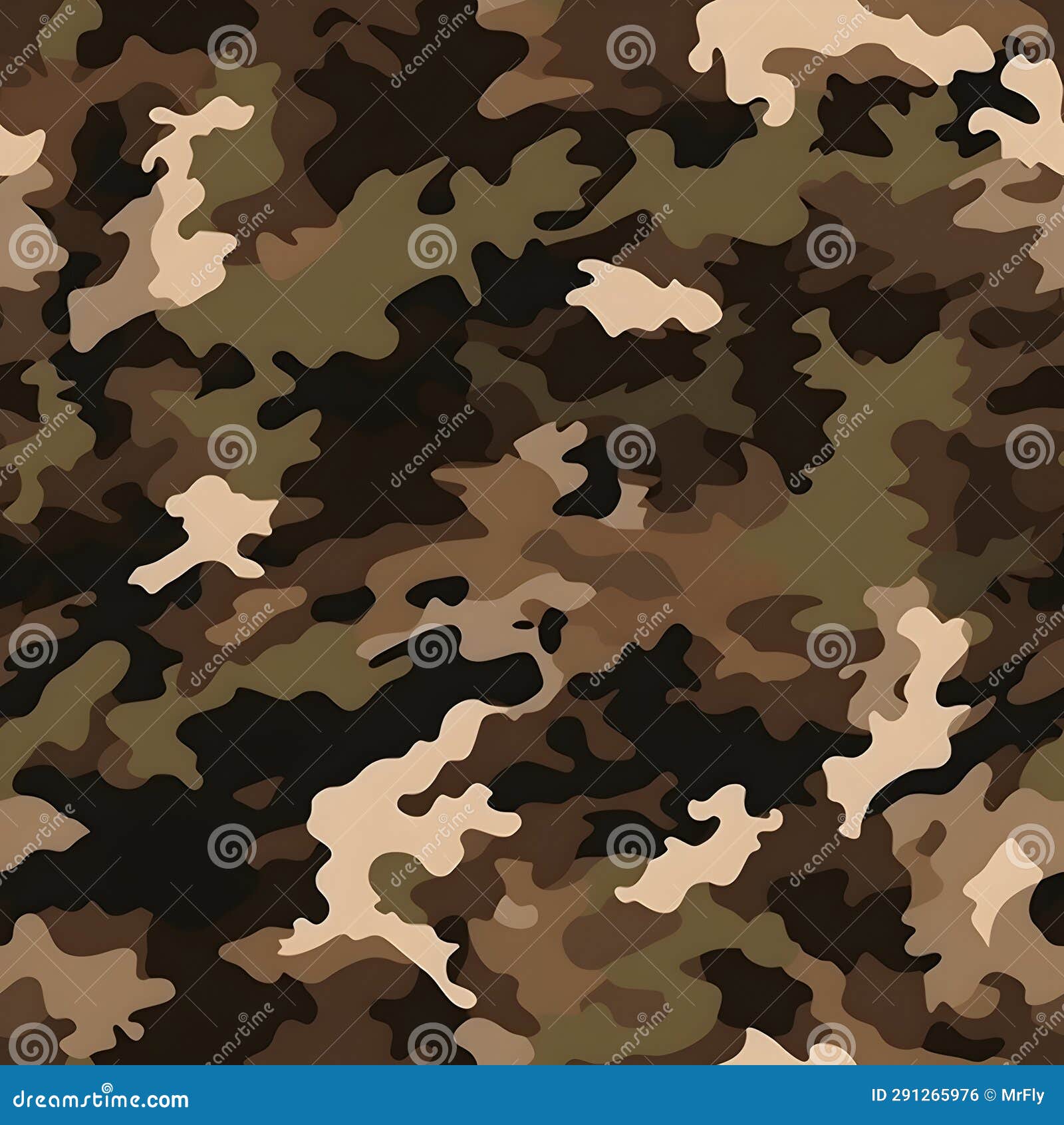 Realistic Brown Camouflage Seamless Pattern. Hunting Camo For Cloth ...
