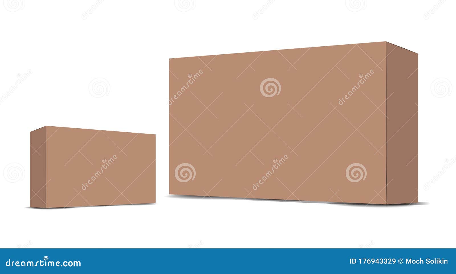 Realistic Brown Empty Cardboard Package Box Template. Cardboard Boxes ...