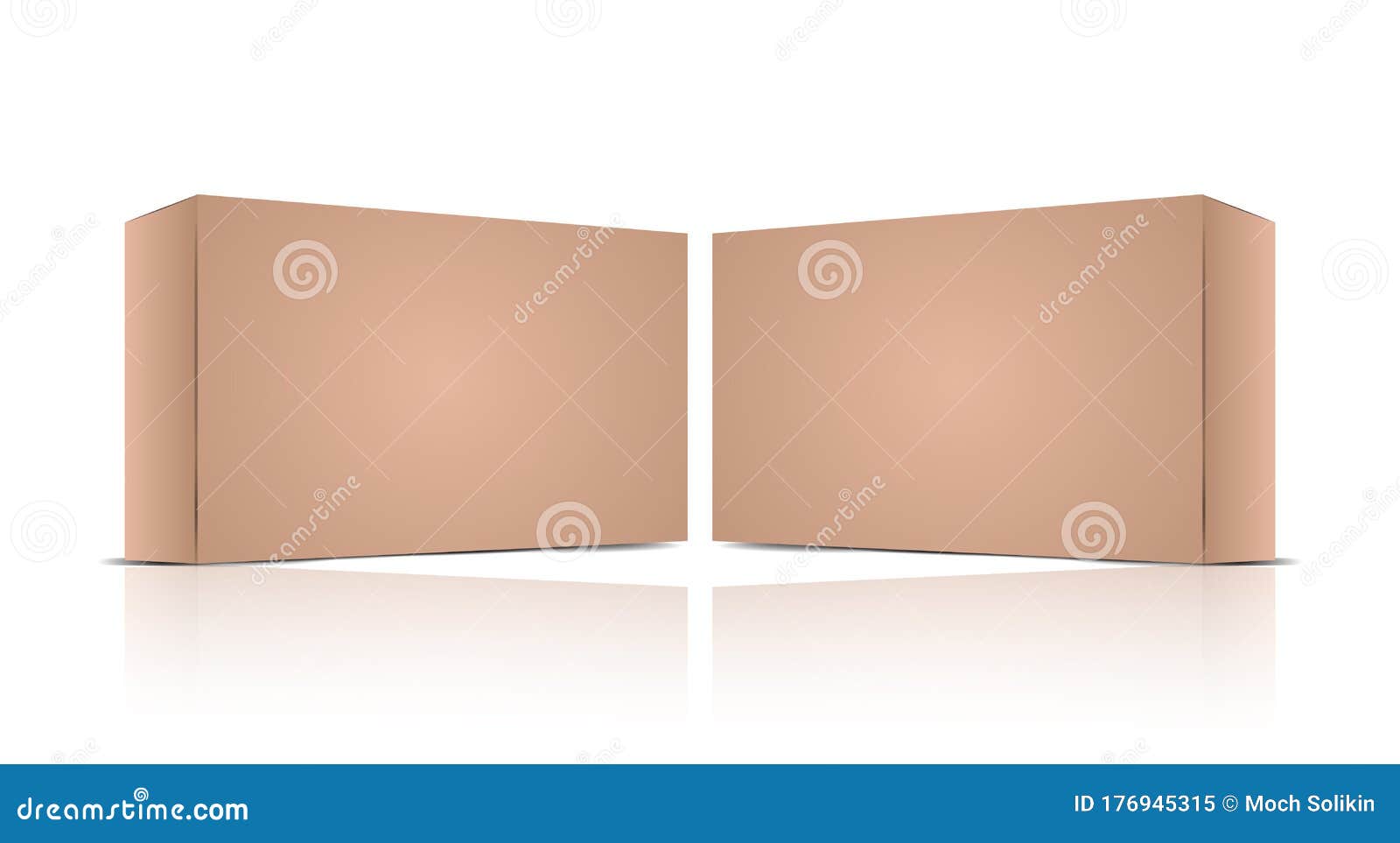 Realistic Brown Empty Cardboard Package Box Template. Cardboard Boxes ...