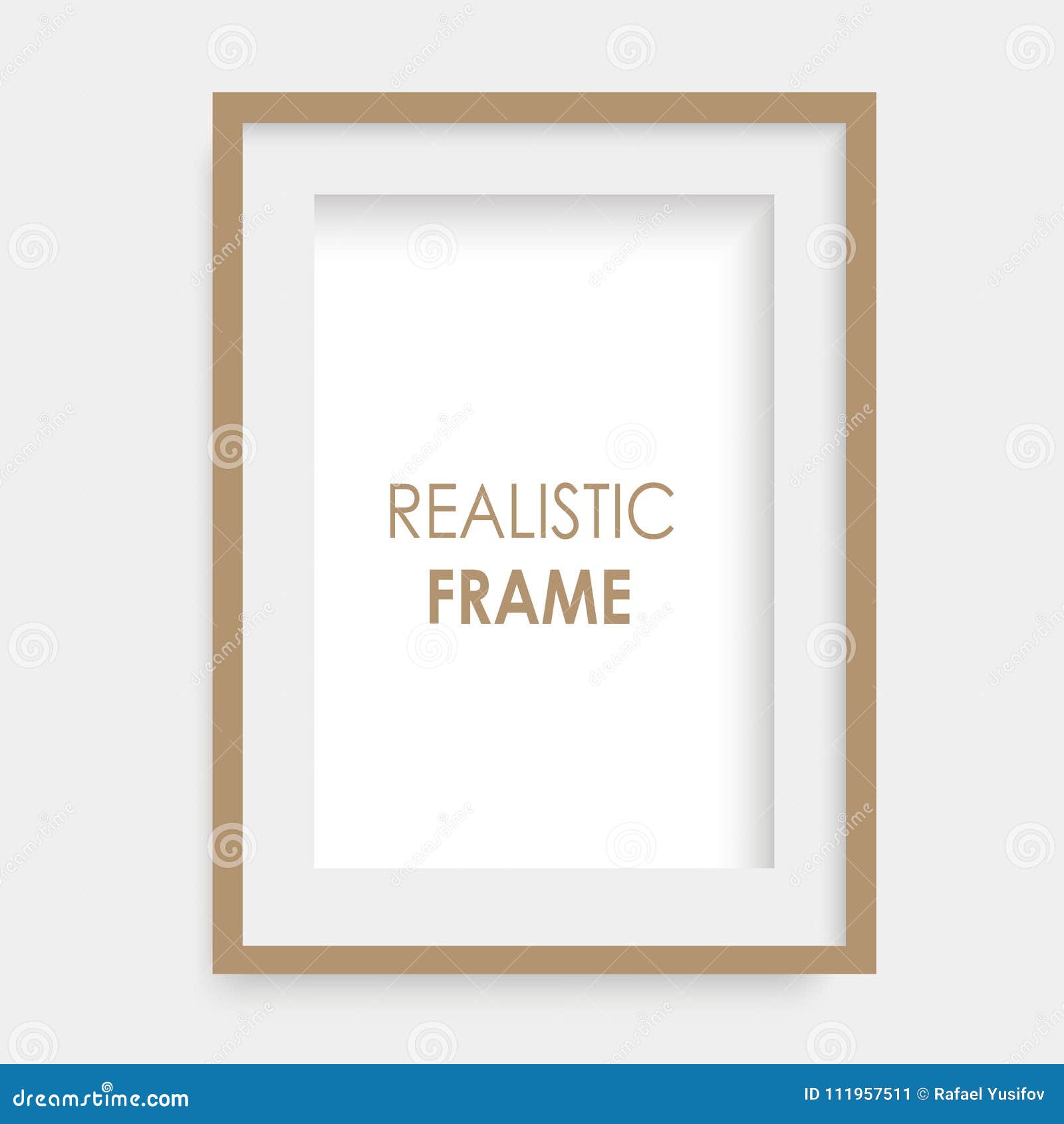 Realistic Brown Photo Frame. Vector. Stock Vector - Illustration of ...