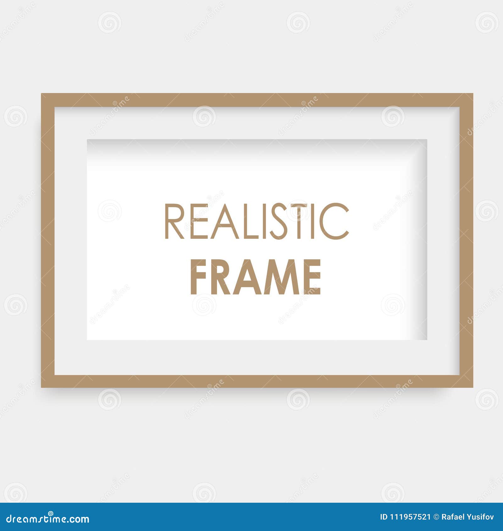 Realistic Brown Photo Frame. Vector. Stock Vector - Illustration of ...