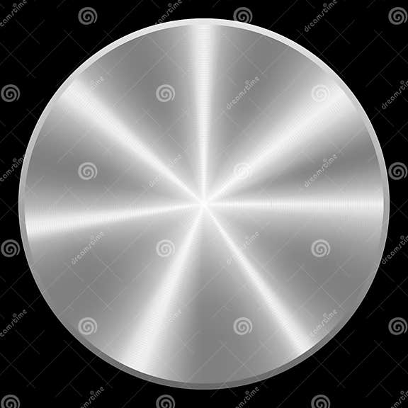 Realistic Brushed Metal Button. Vector Stock Vector - Illustration of ...
