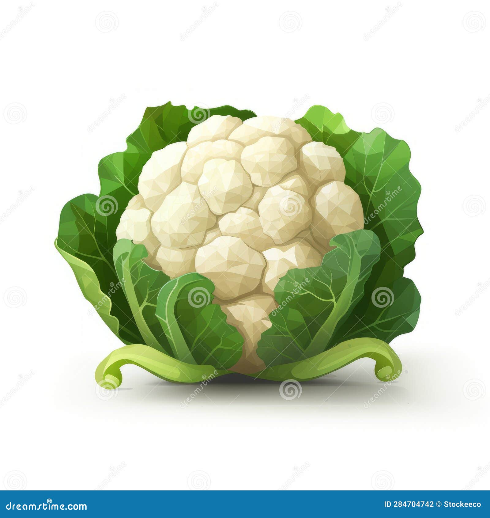Realistic Brushwork Vegetable Cauliflower in Vector - Powerful ...