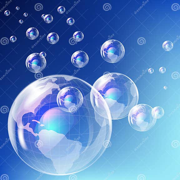 Realistic Bubble - Earth Globe. Stock Vector - Illustration of ball ...