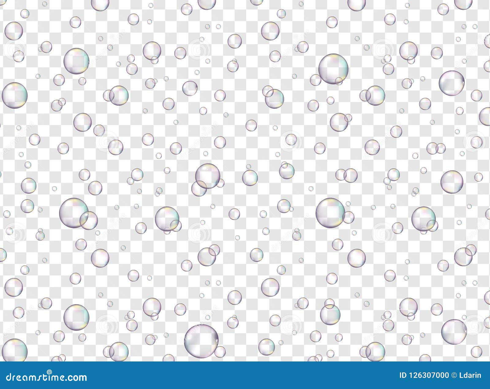 Realistic Bubbles On A Transparent Background. Vector Seamless Pattern ...