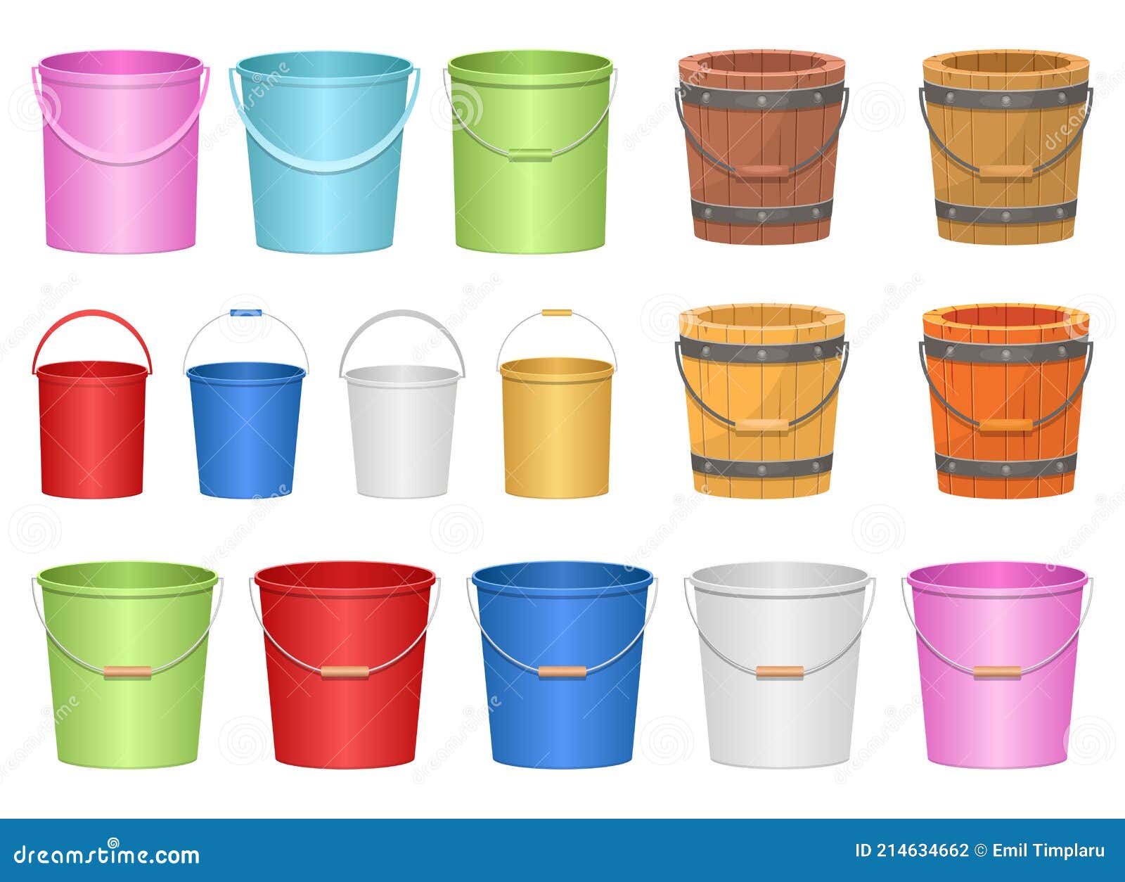 Realistic Bucket Vector Design Illustration Isolated on White ...