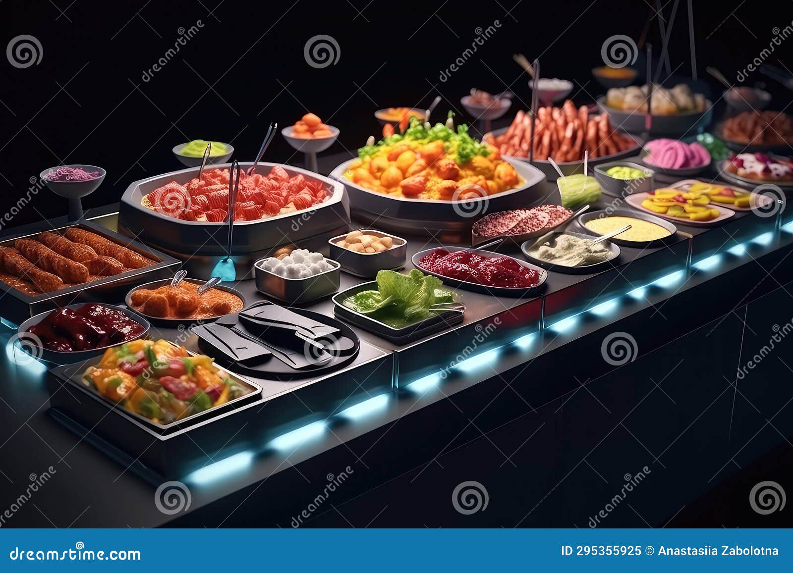 Realistic Buffet Food Made by Artificial Intelligence Stock ...