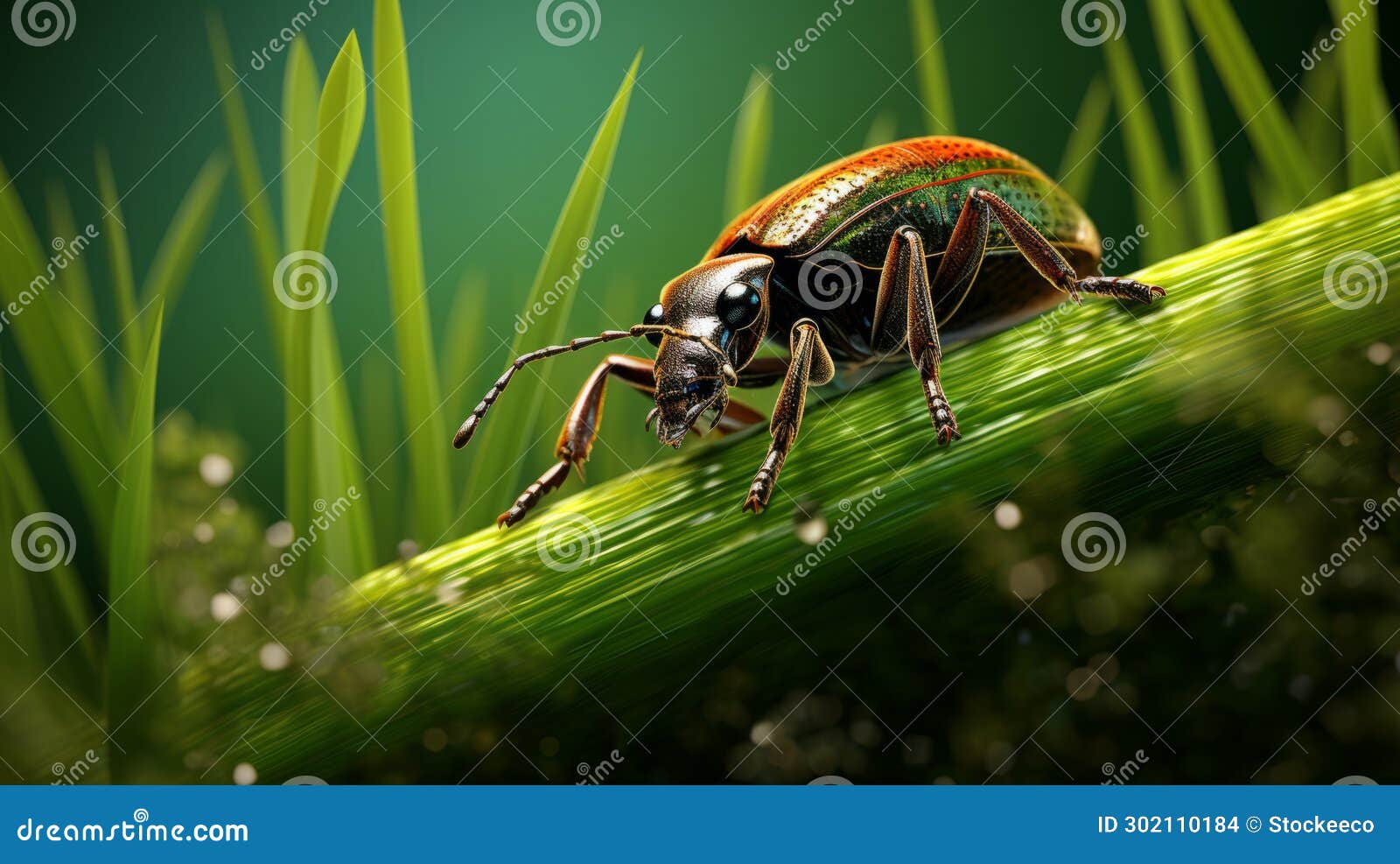 Realistic Bug Renderings on Green Background Stock Illustration ...