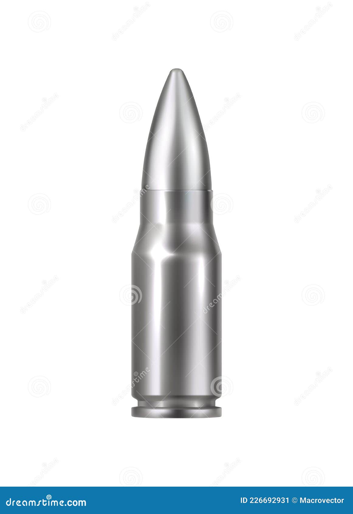 Realistic Bullet Illustration Stock Vector - Illustration of metallic ...