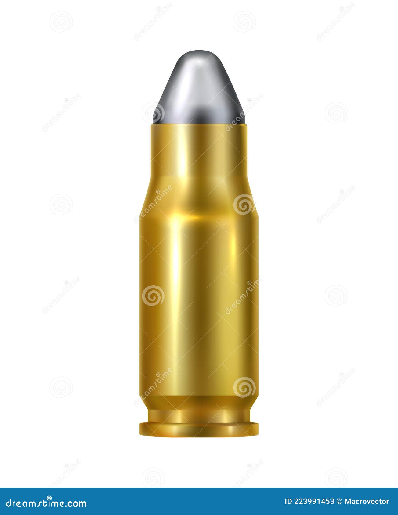 Realistic Bullet Illustration Stock Vector - Illustration of bullet ...