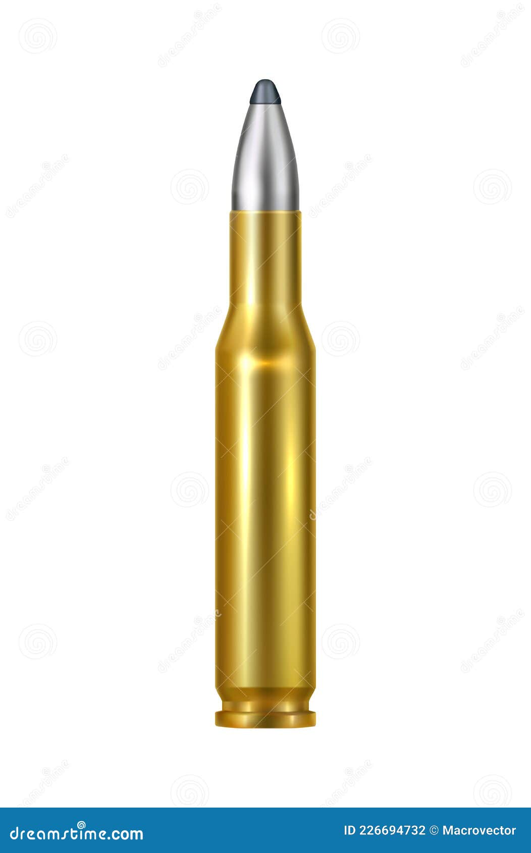 Realistic Bullet Illustration Stock Vector - Illustration of steel ...
