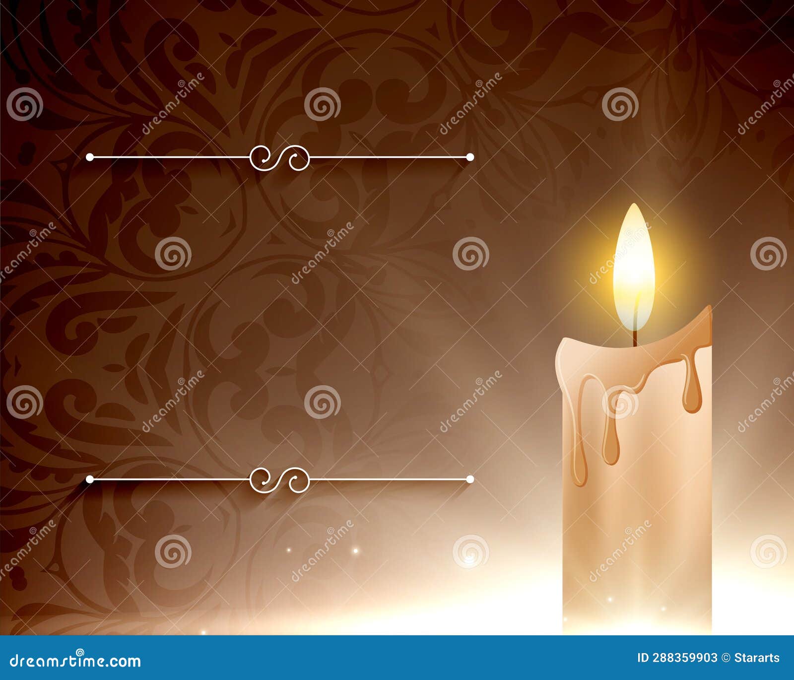 Realistic Burning Candle in Dripping Concept and Text Space Stock ...