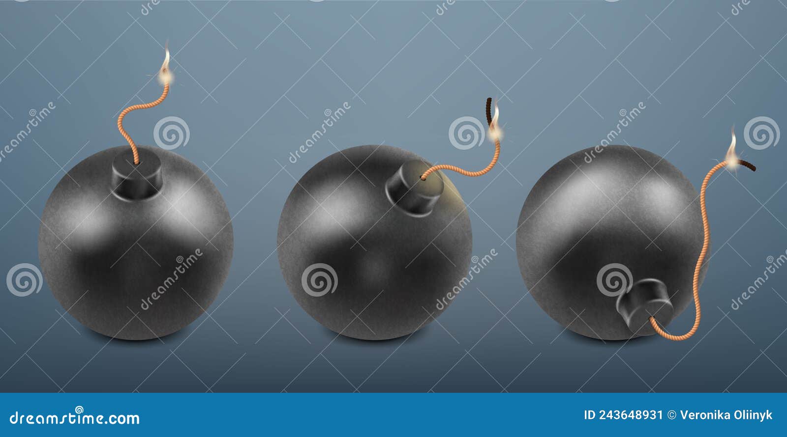 Realistic Bombs. Different Explosives Types, Hand Grenades With Check ...