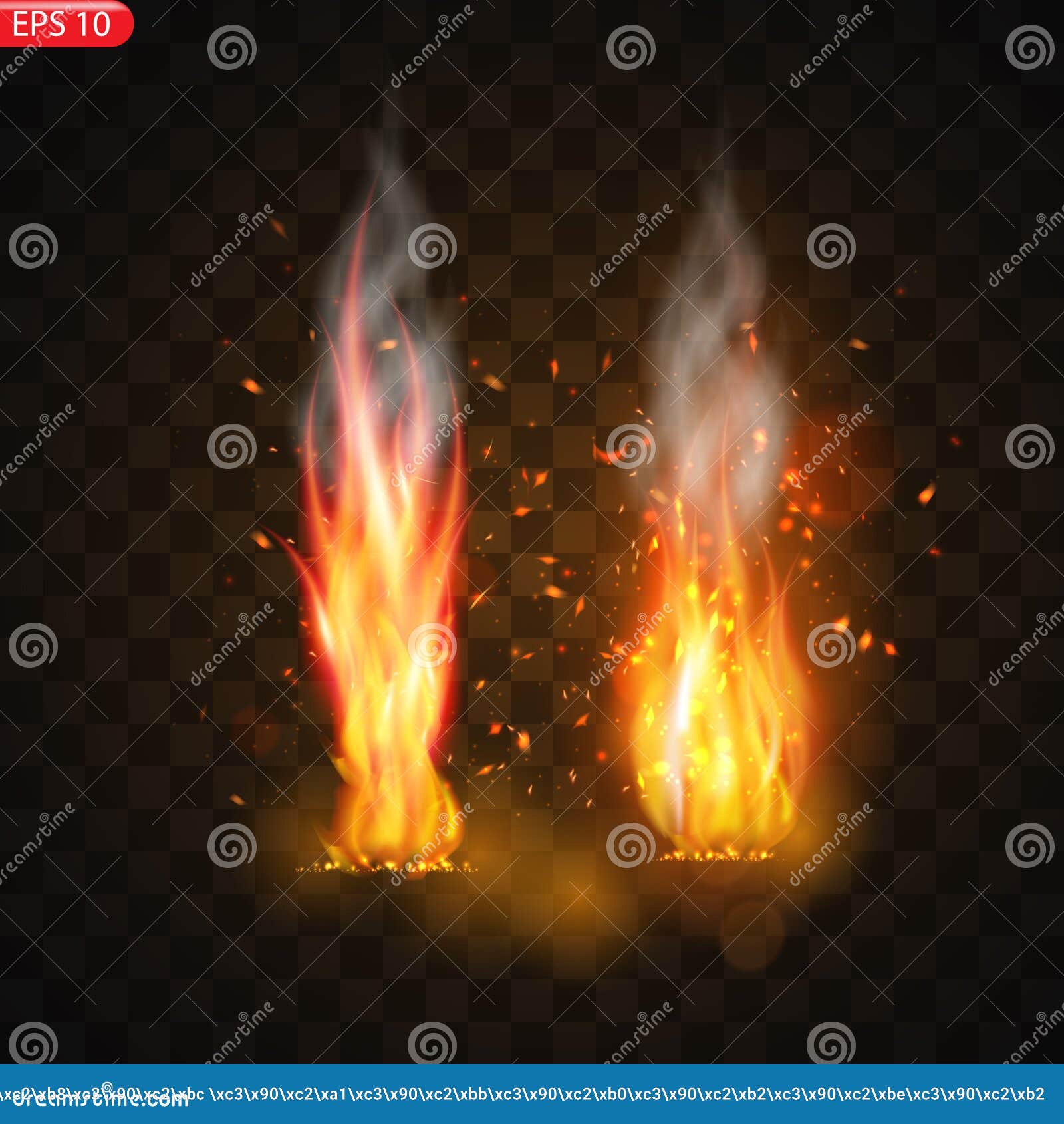 Realistic Burning Fire Flames Vector Stock Vector - Illustration of ...