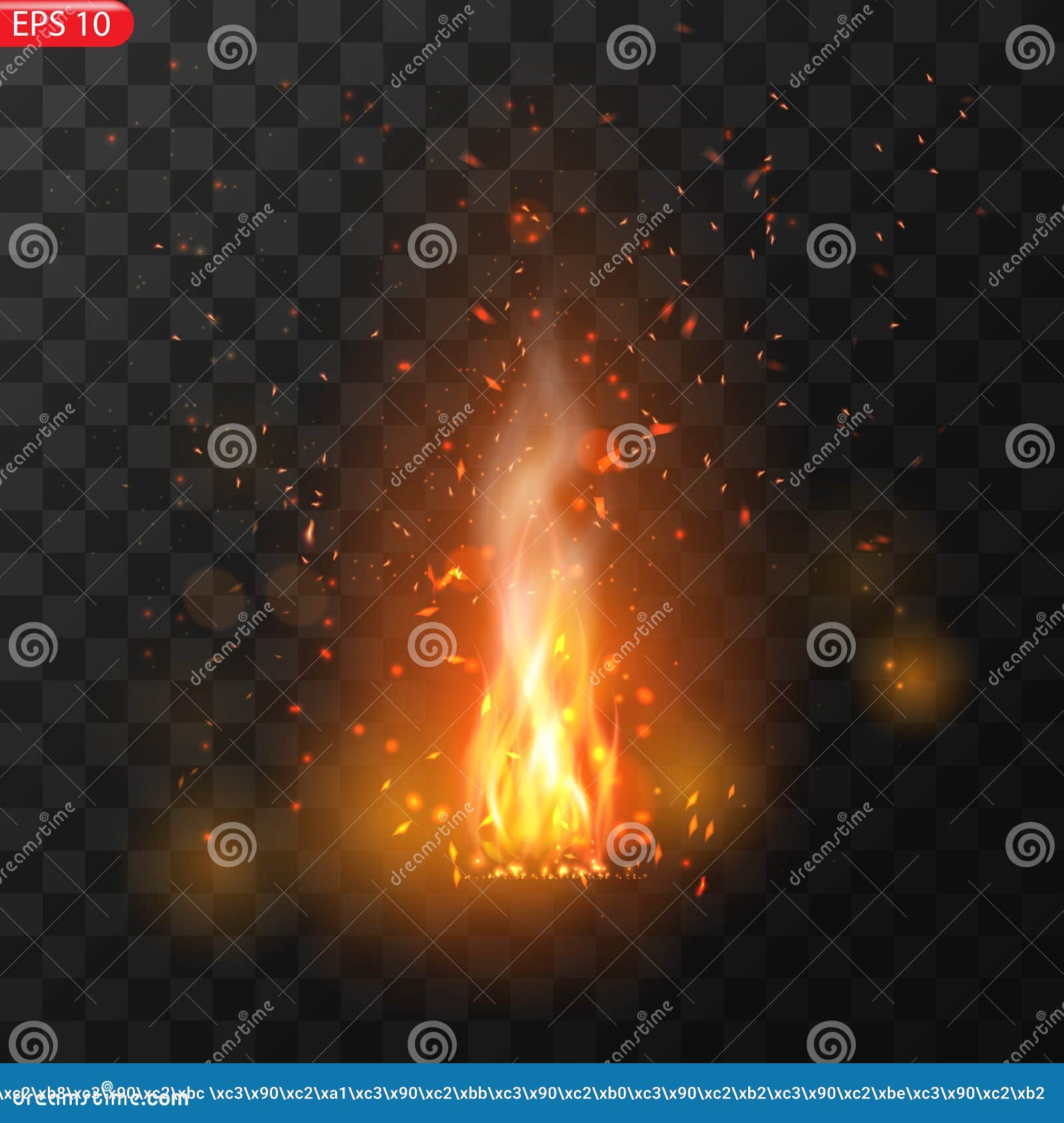 Realistic Burning Fire Flames Vector Stock Vector - Illustration of ...