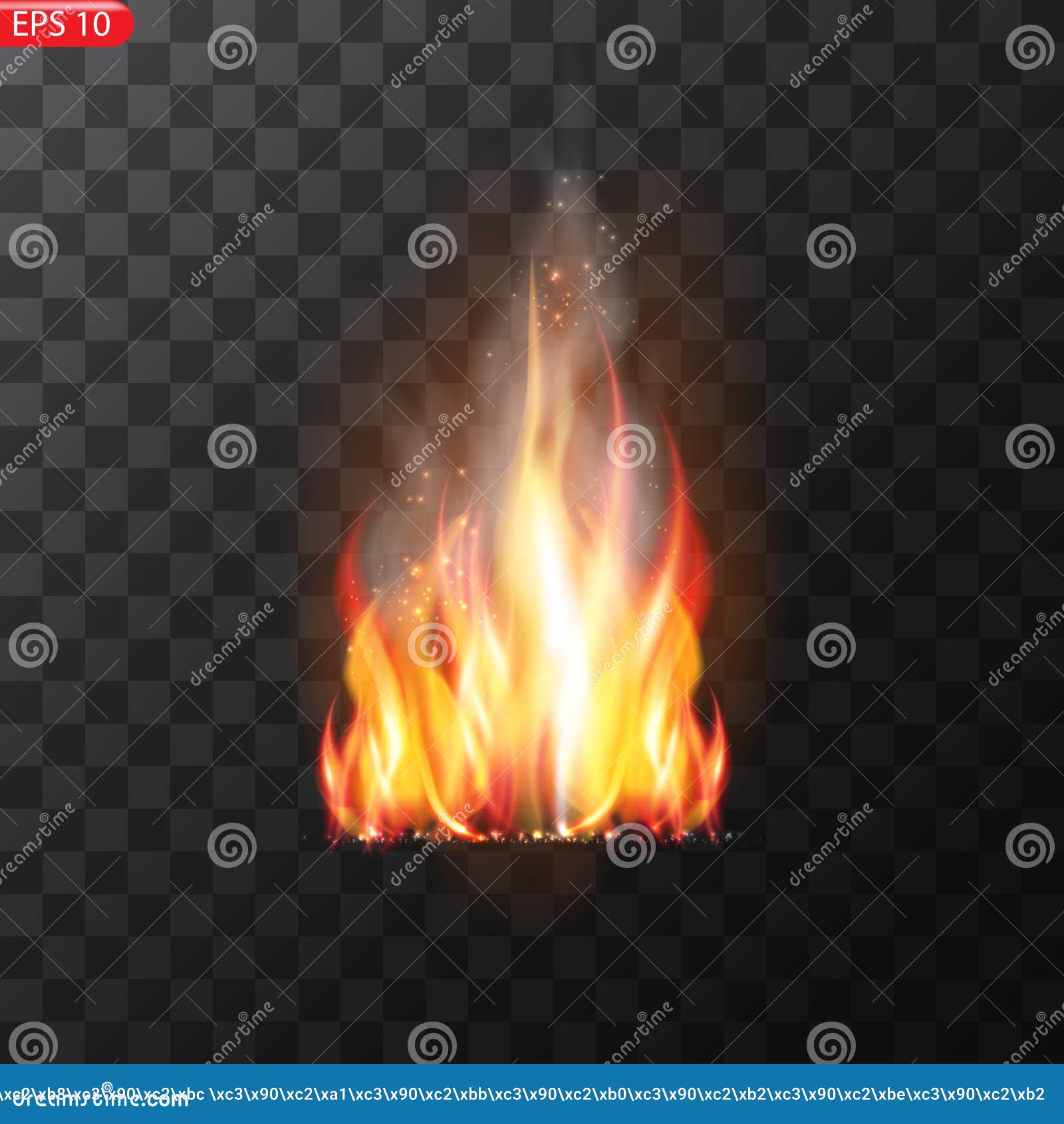 Trail of Fire.Burning Flames Translucent Elements Special Effect ...