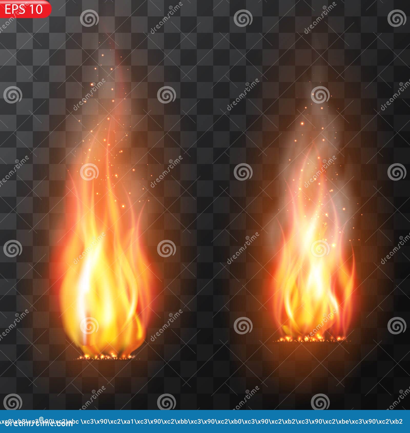 Trail of Fire.Burning Flames Translucent Elements Special Effect ...