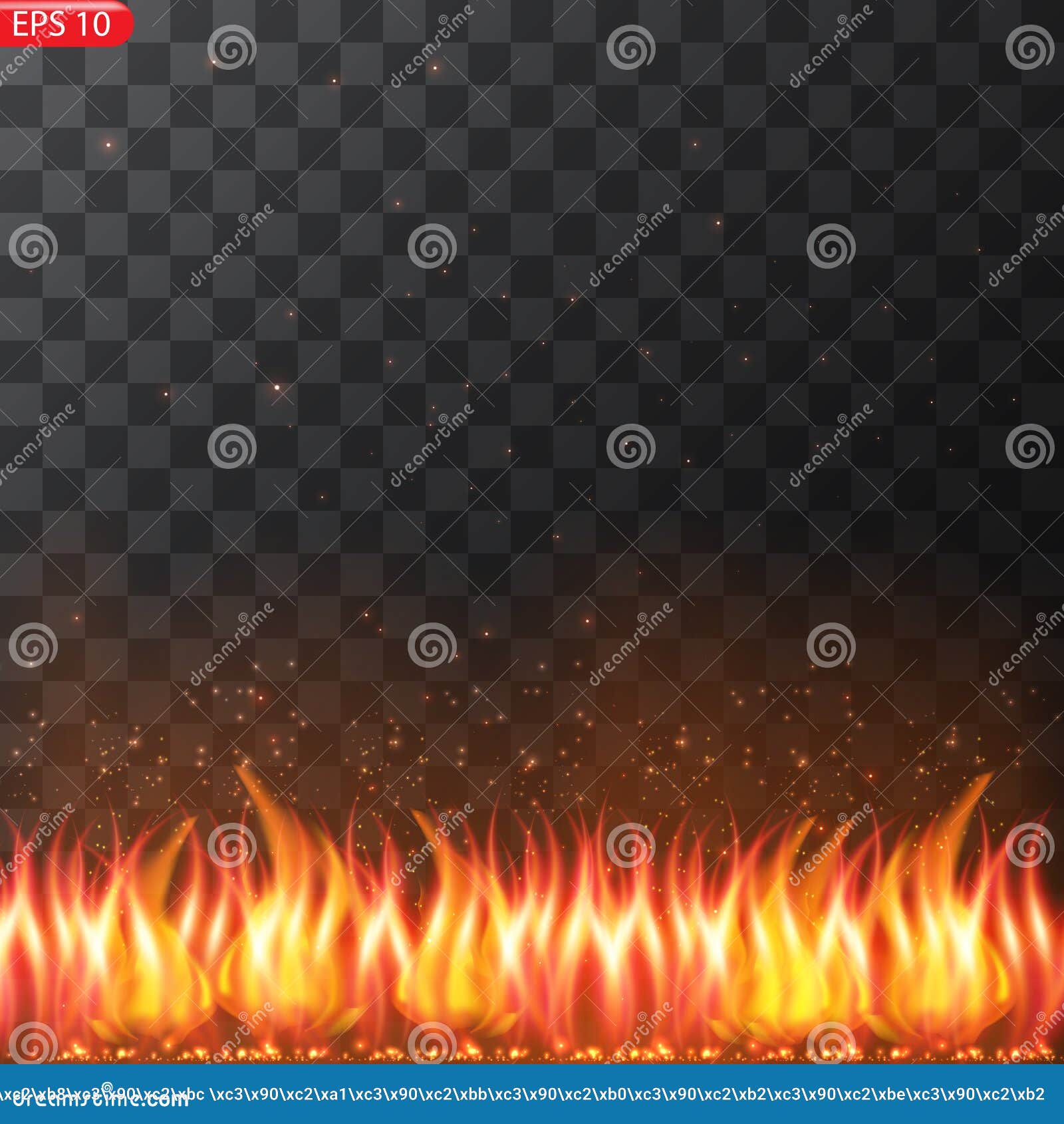 Trail of Fire.Burning Flames Translucent Elements Special Effect ...