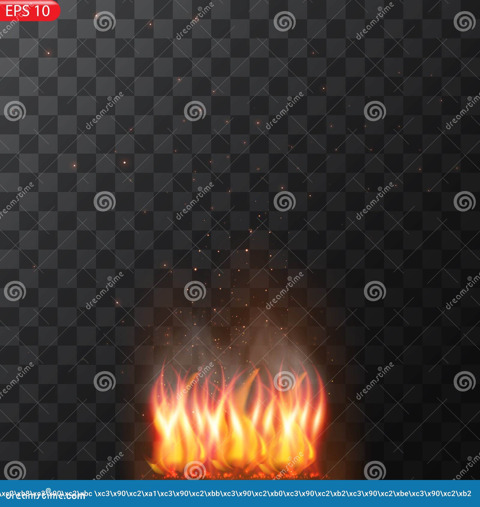 Trail of Fire.Burning Flames Translucent Elements Special Effect ...