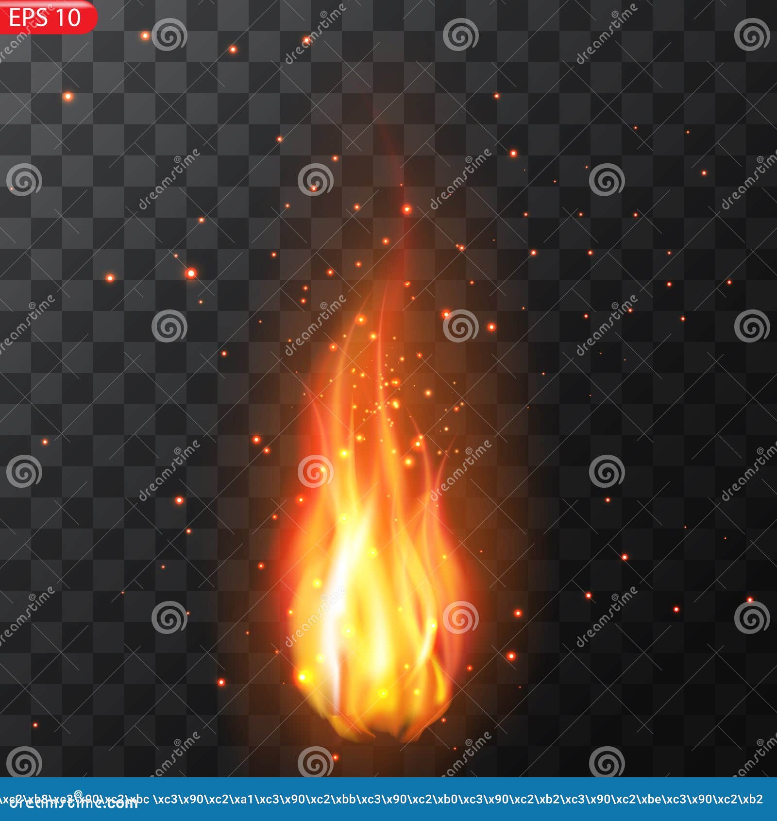 Realistic Burning Fire Flames Vector Stock Vector - Illustration of ...