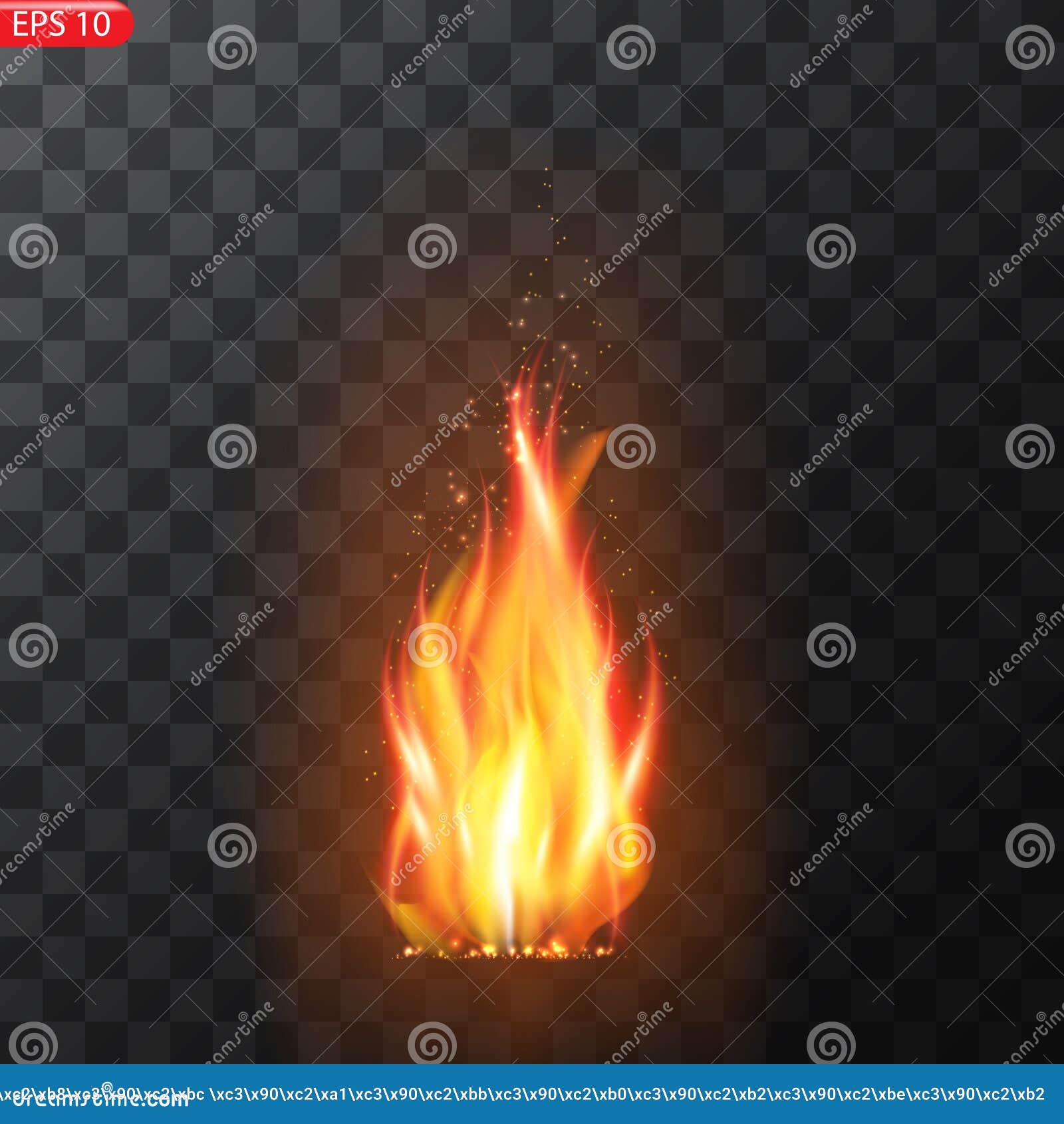 Realistic Burning Fire Flames Vector Stock Vector - Illustration of ...