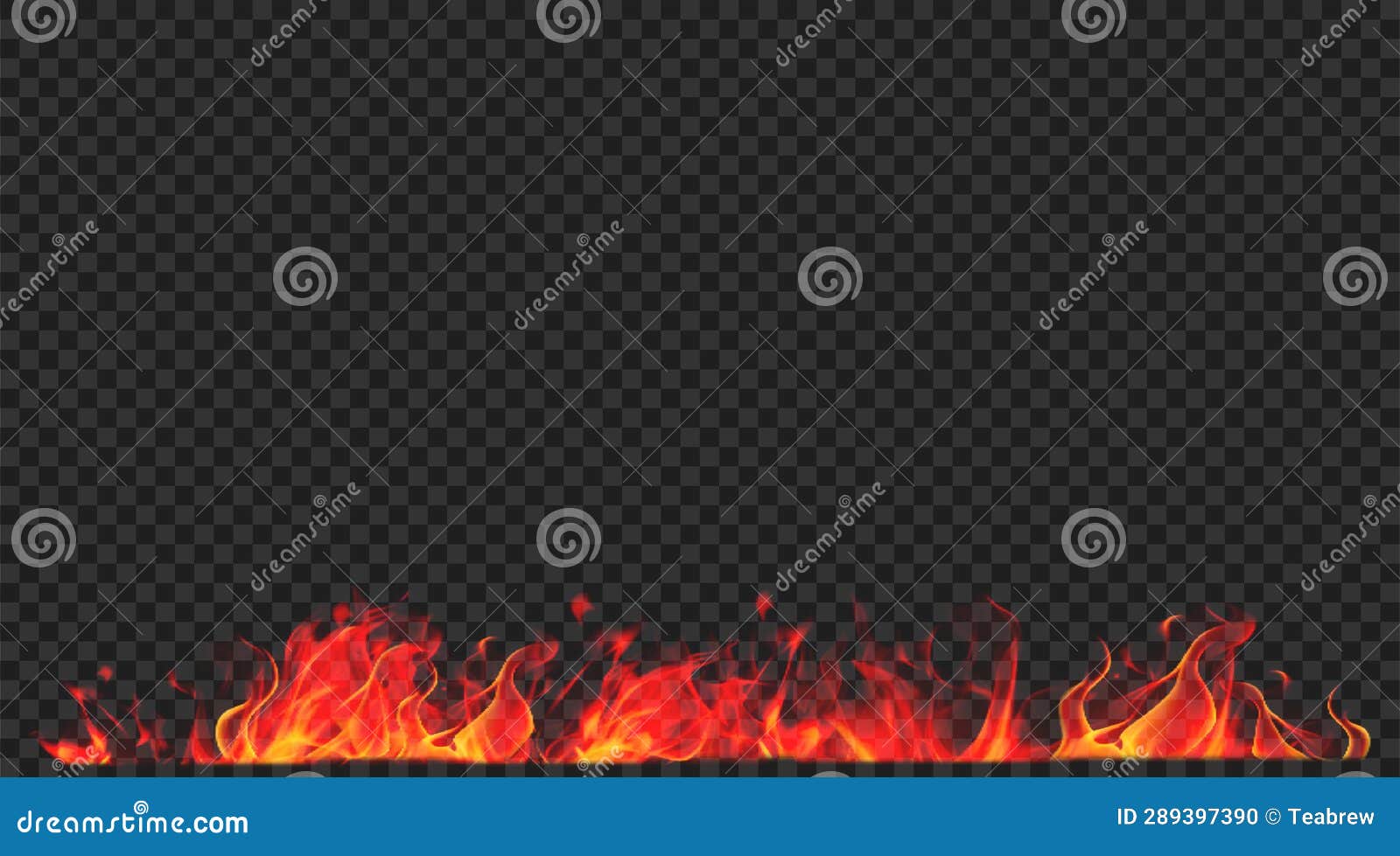 Realistic Burning Flame Border. Vector Illustration. Stock Vector ...