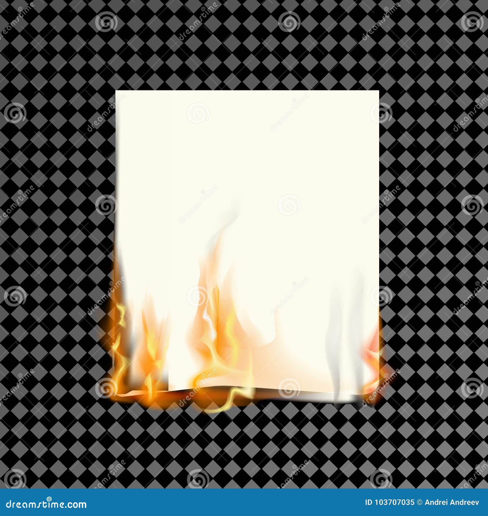 Realistic Burning Paper on a Transparent Background. Stock Vector ...
