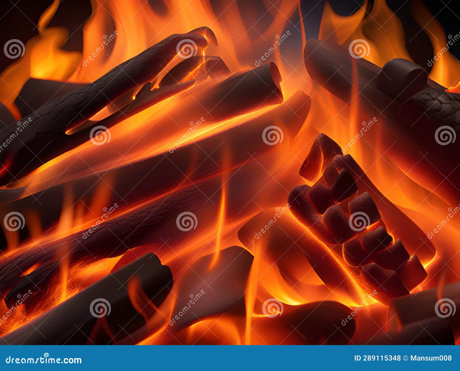 Realistic Burning Red Fire, Flame, Illustration, Ai Generated Stock ...