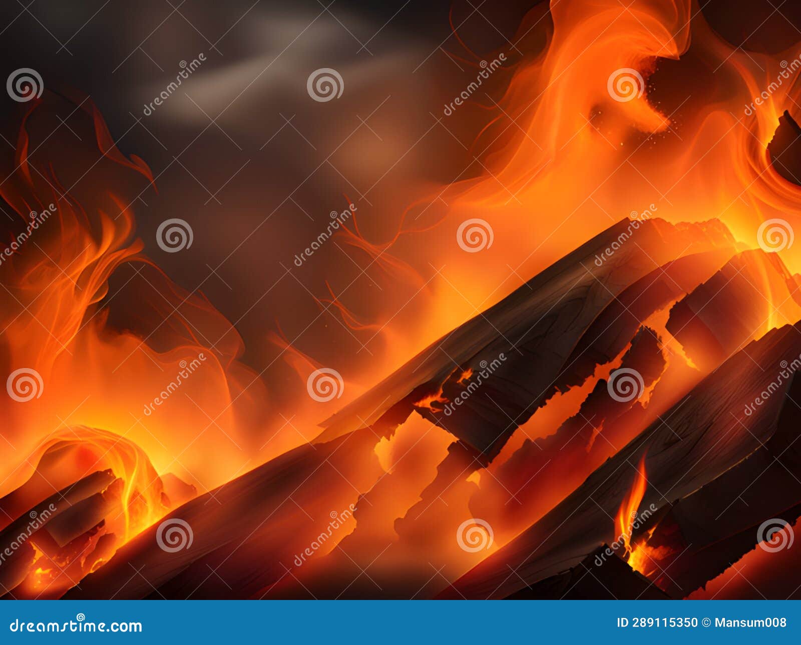 Realistic Burning Red Fire, Flame, Illustration, Ai Generated Stock ...