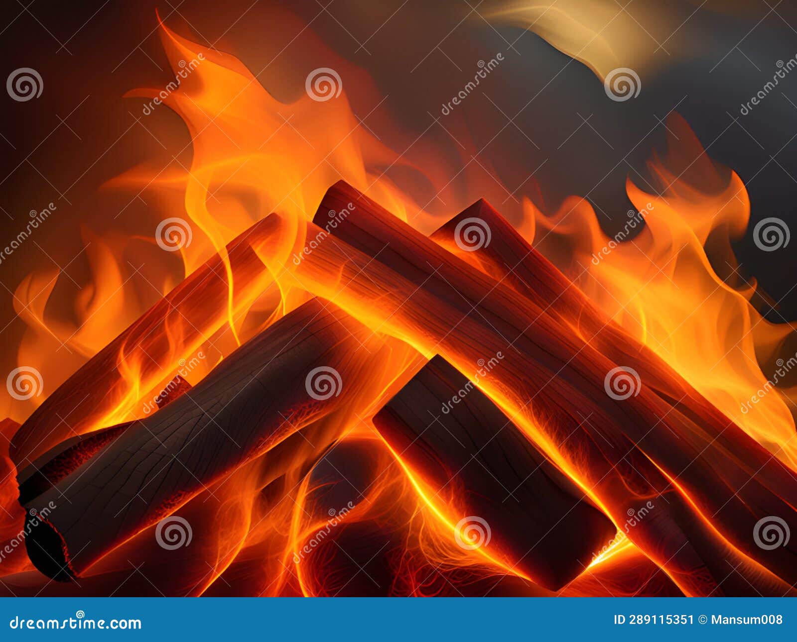 Realistic Burning Red Fire, Flame, Illustration, Ai Generated Stock ...