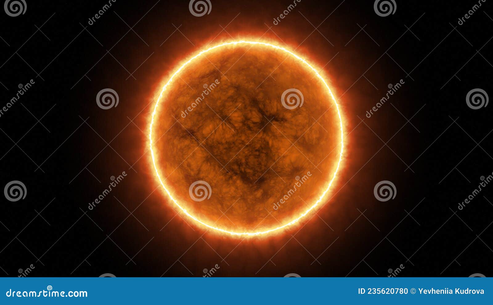 Realistic Burning Sun Surface with Flares in Space. 3d Render Stock ...