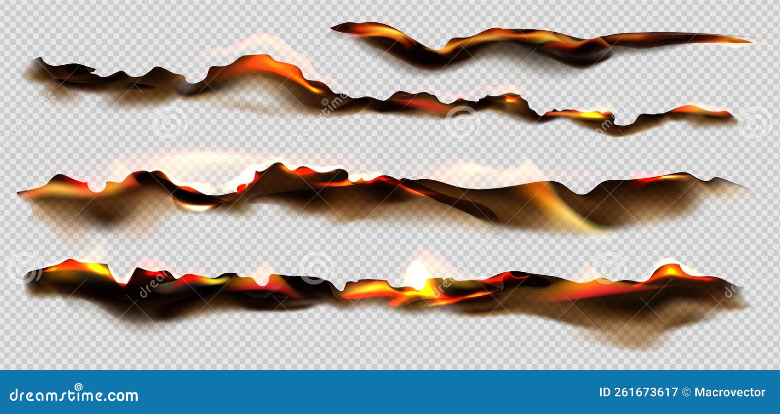 Realistic Burnt Scorched Paper Banners Collection Cartoon Vector ...