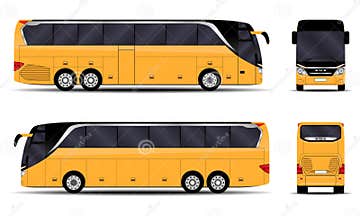Realistic passengers bus. stock illustration. Illustration of ...