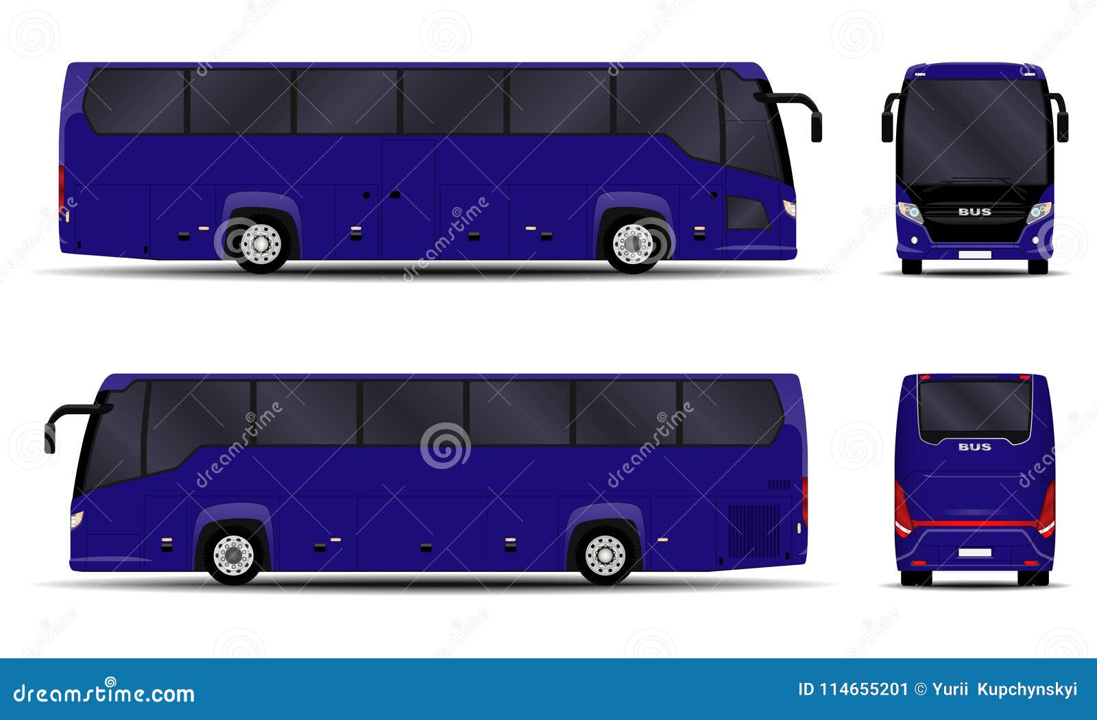 Realistic bus. side view stock illustration. Illustration of freight ...