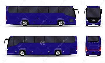 Realistic bus. side view stock illustration. Illustration of freight ...