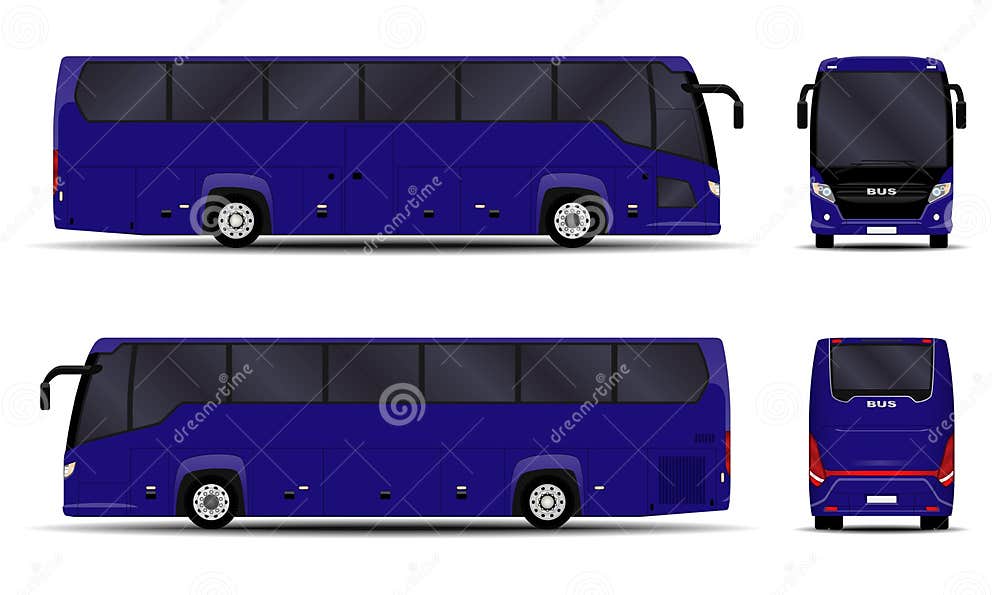 Realistic bus. side view stock illustration. Illustration of freight ...