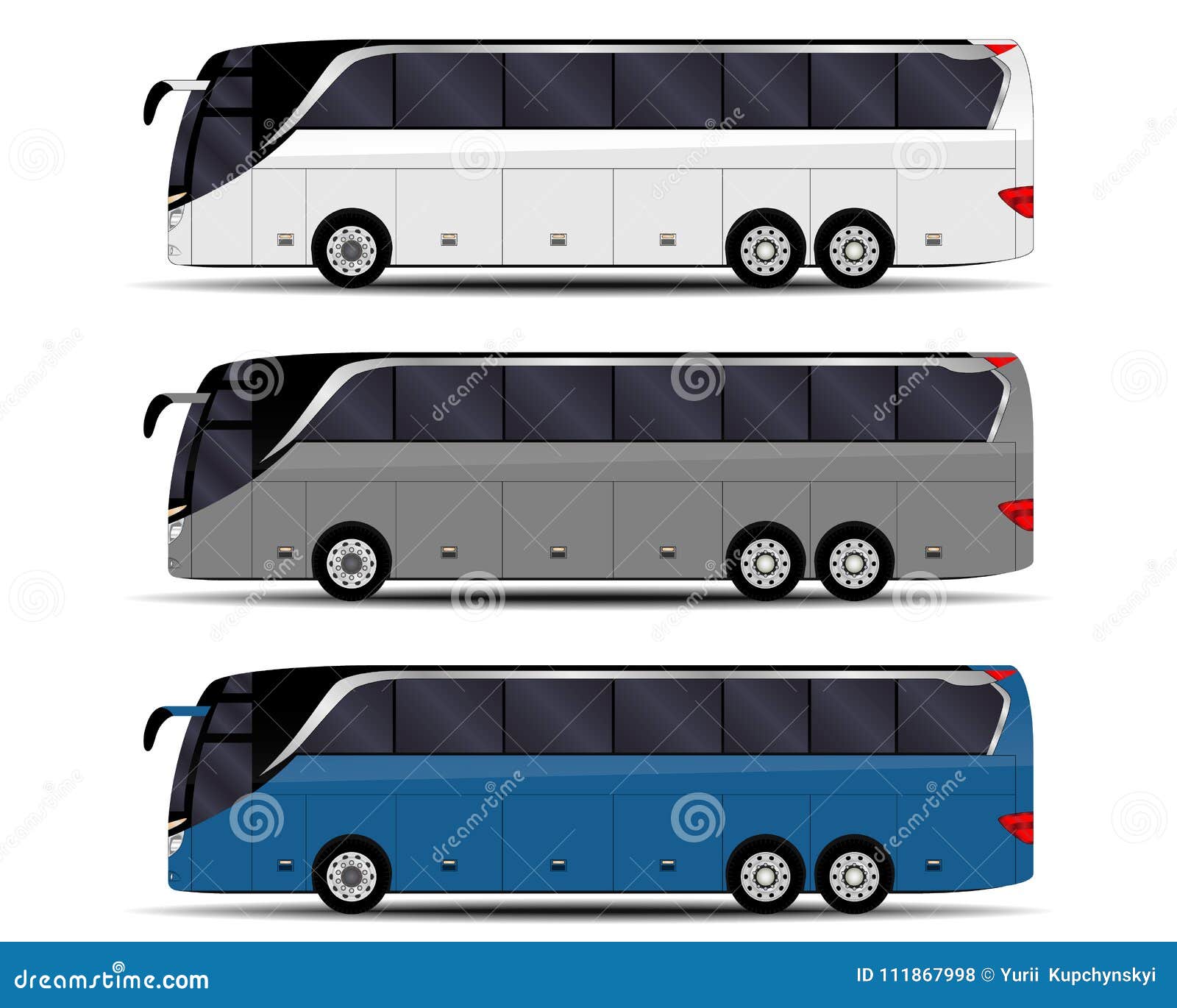 Realistic passengers bus. stock illustration. Illustration of heavy ...