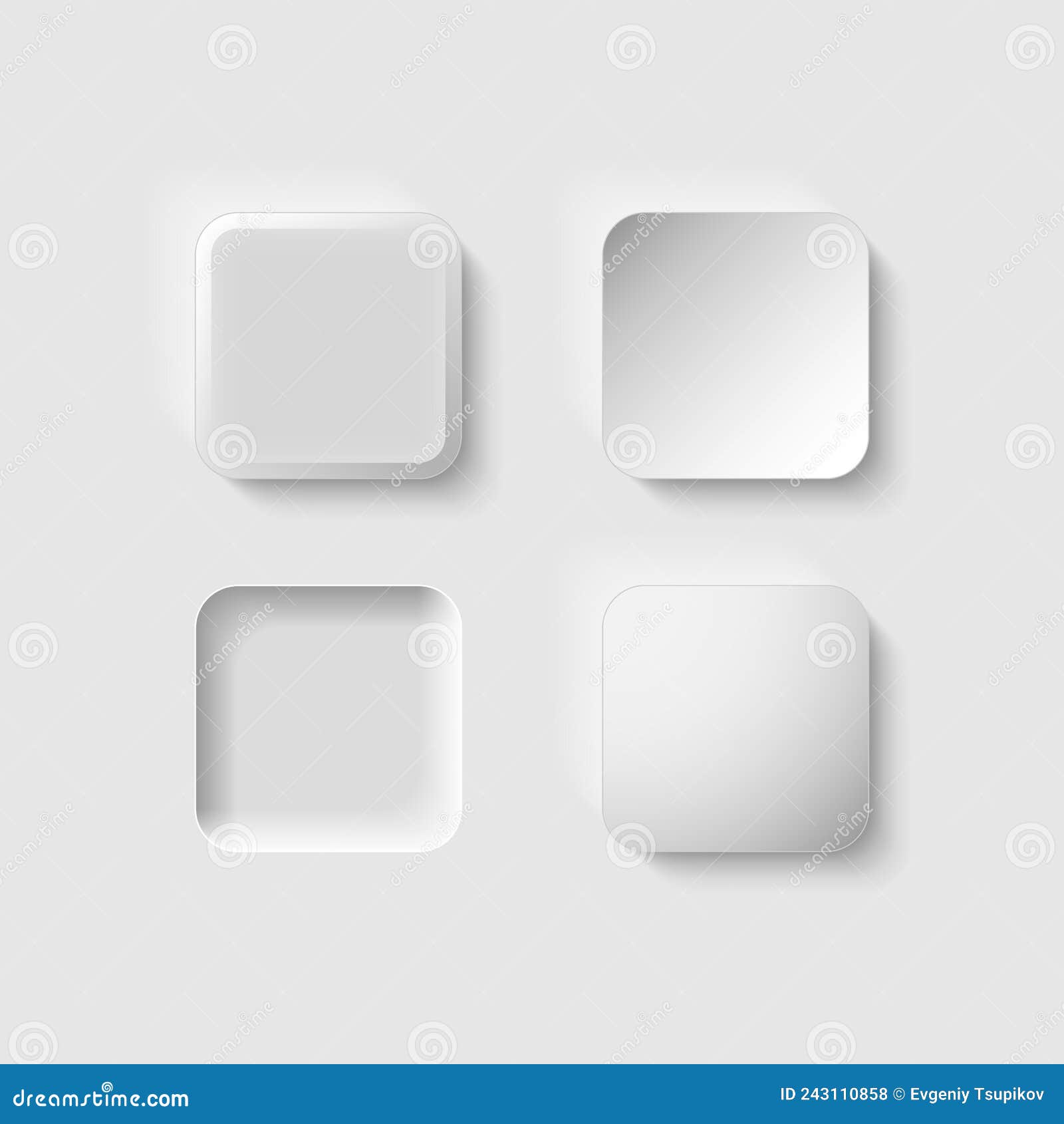 Realistic Buttons for the Interface. Stock Vector - Illustration of ...