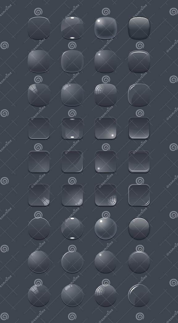 Realistic Buttons for the Interface. Vector Illustration Stock Vector ...