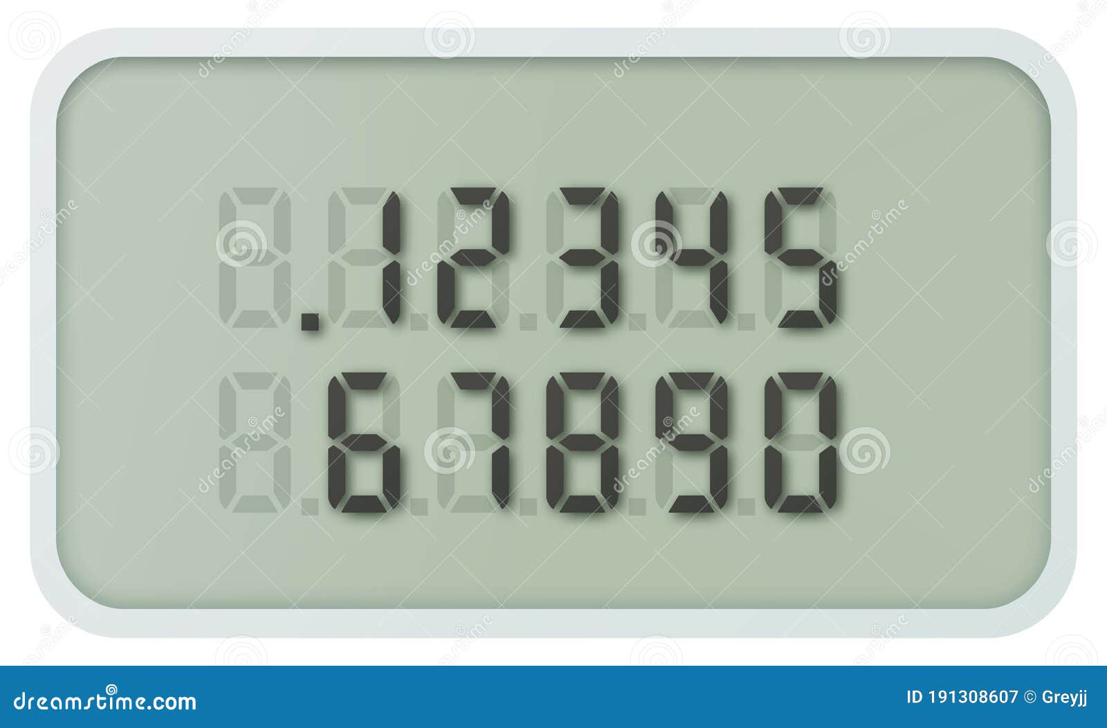 Realistic Calculator LCD Display and Digital Numbers, Vector ...