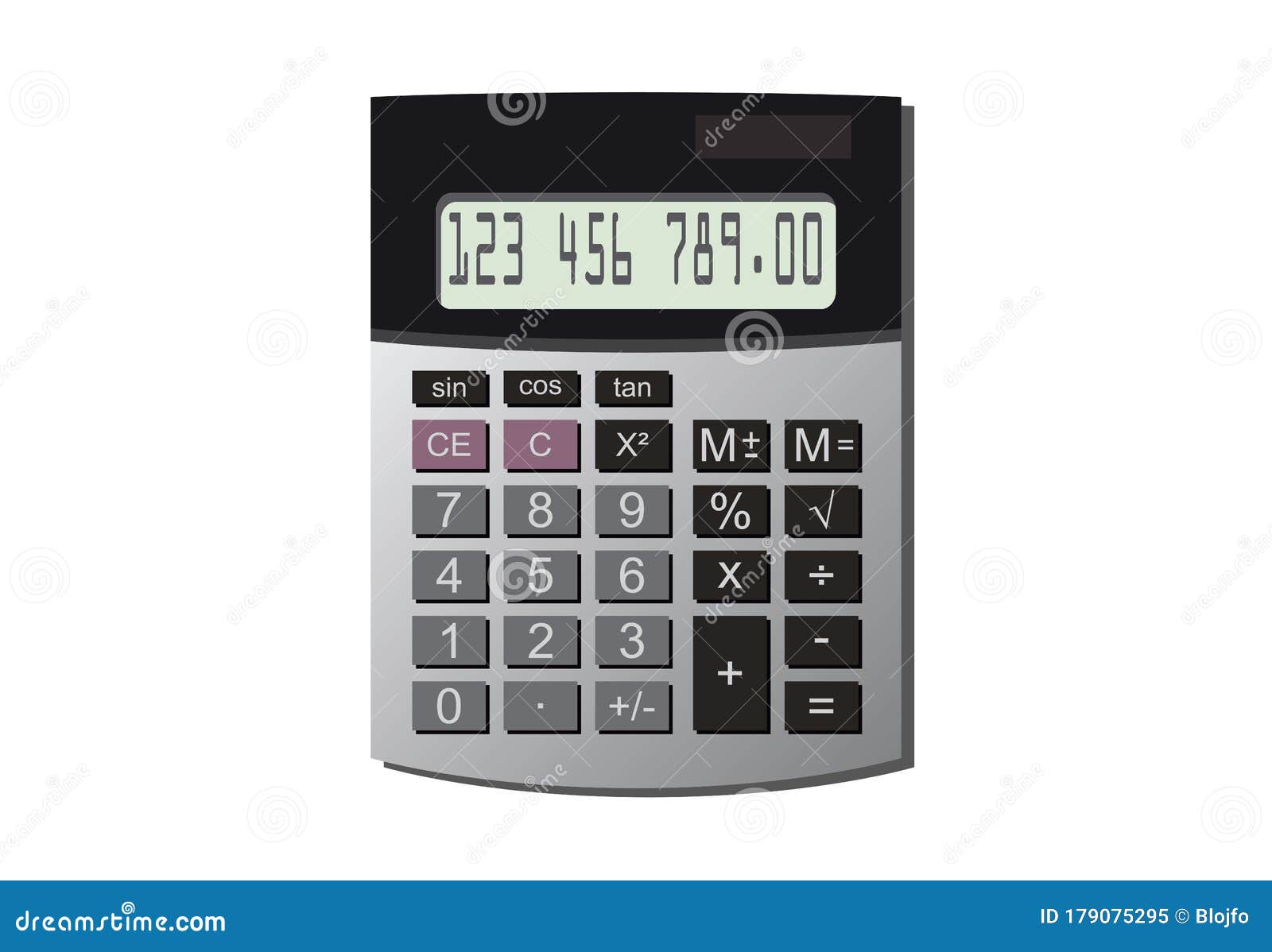 Realistic calculator stock vector. Illustration of modern - 179075295