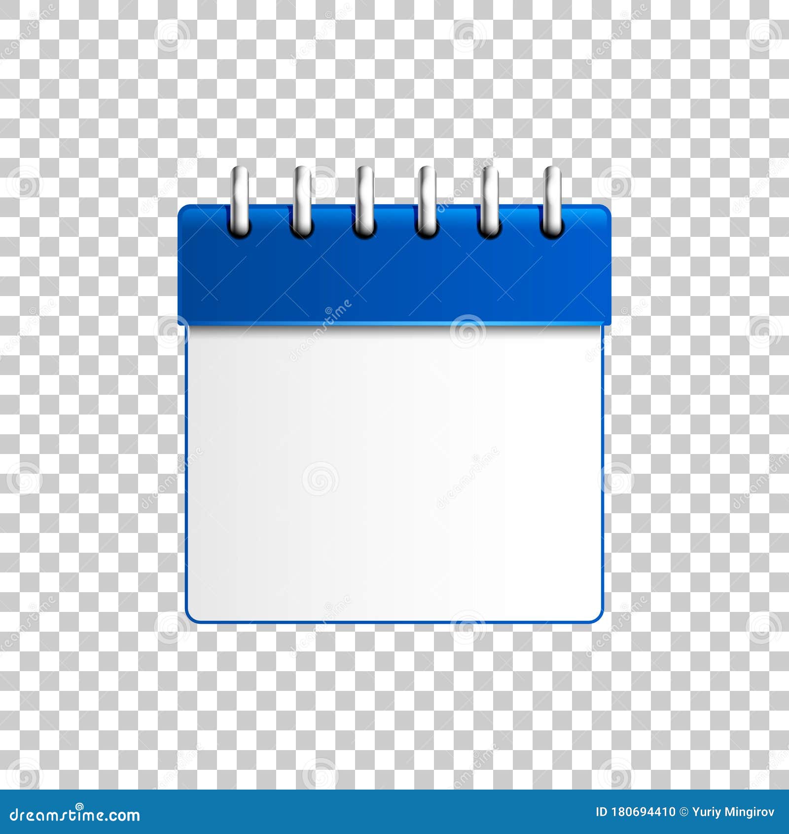 Realistic Calendar Blue Isolated Object on Transparent Background ...