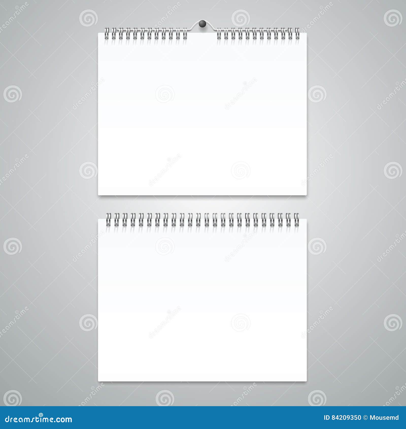 Realistic Calendar Template Blank Set. Vector Stock Vector ...