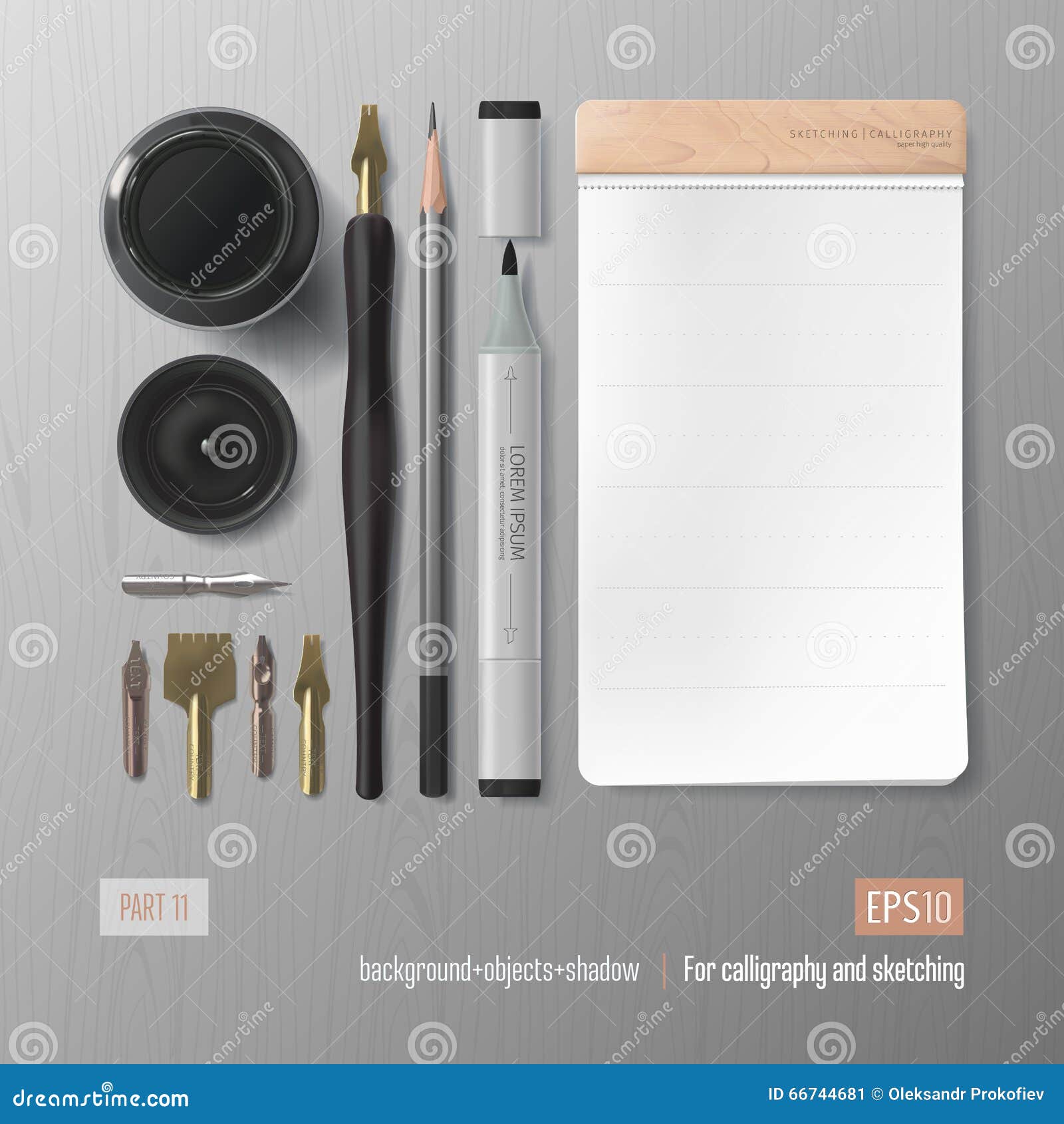 Realistic Calligraphy Vector Illustration Stock Vector - Illustration ...