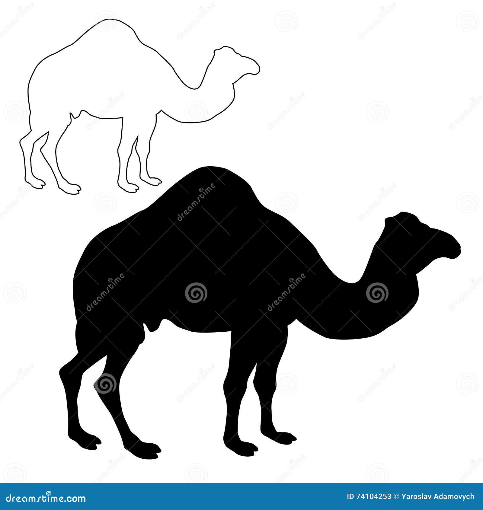 Realistic Camel Silhouette Black Set Stock Vector - Illustration of ...