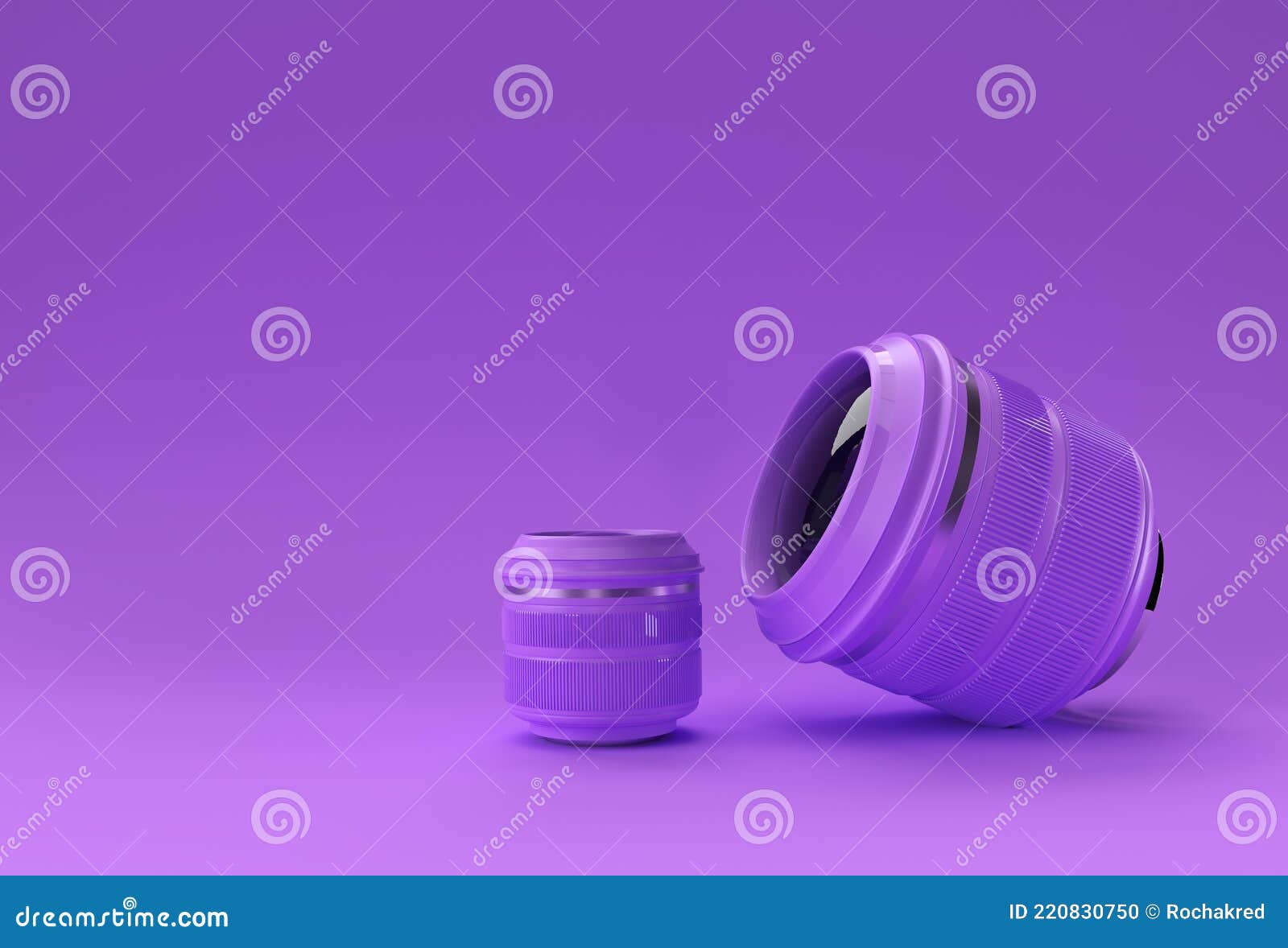 Realistic Camera Lens with Reflections 3D Rendering Stock Illustration ...