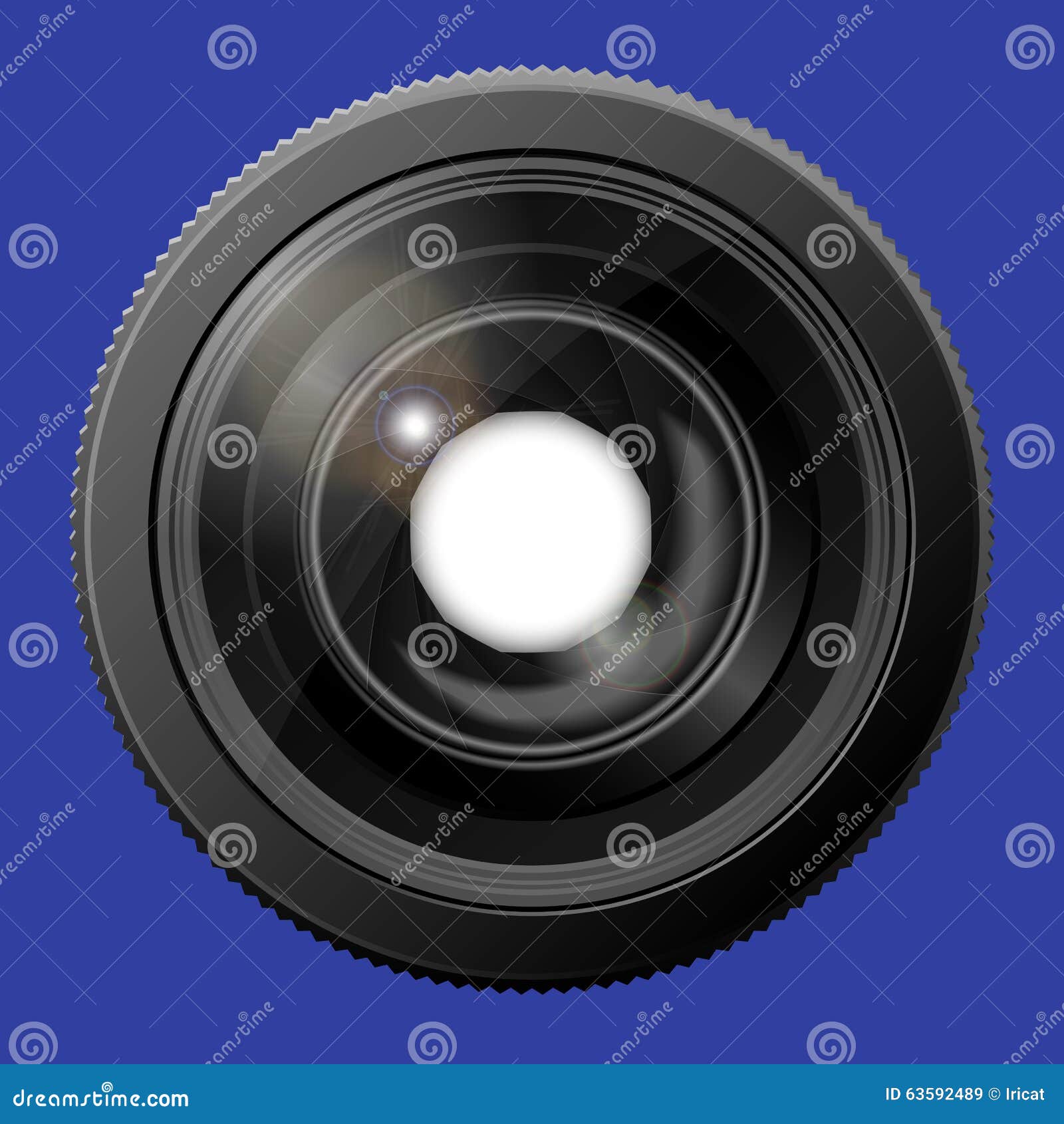 Realistic Camera Lens with the Shutter Open. Stock Vector ...