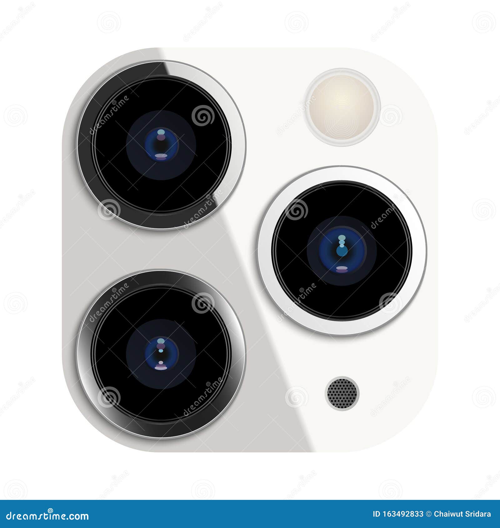 Realistic Camera Lens on Smartphone, Vector Stock Vector - Illustration ...